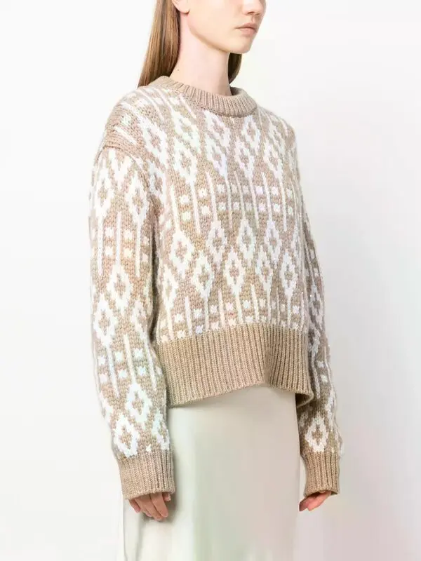 Brunello Cucinelli Crew Neck Printed Cashmere Jumper