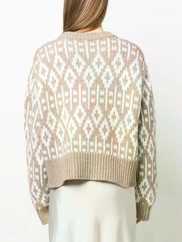 Brunello Cucinelli Crew Neck Printed Cashmere Jumper