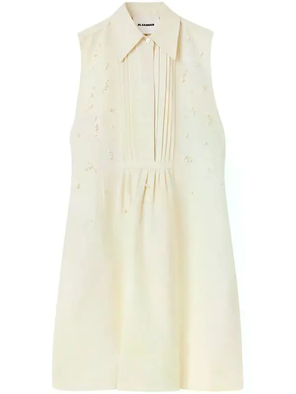 JIL SANDER Pearl-embroidered Shirt Dress