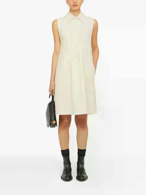 JIL SANDER Pearl-embroidered Shirt Dress