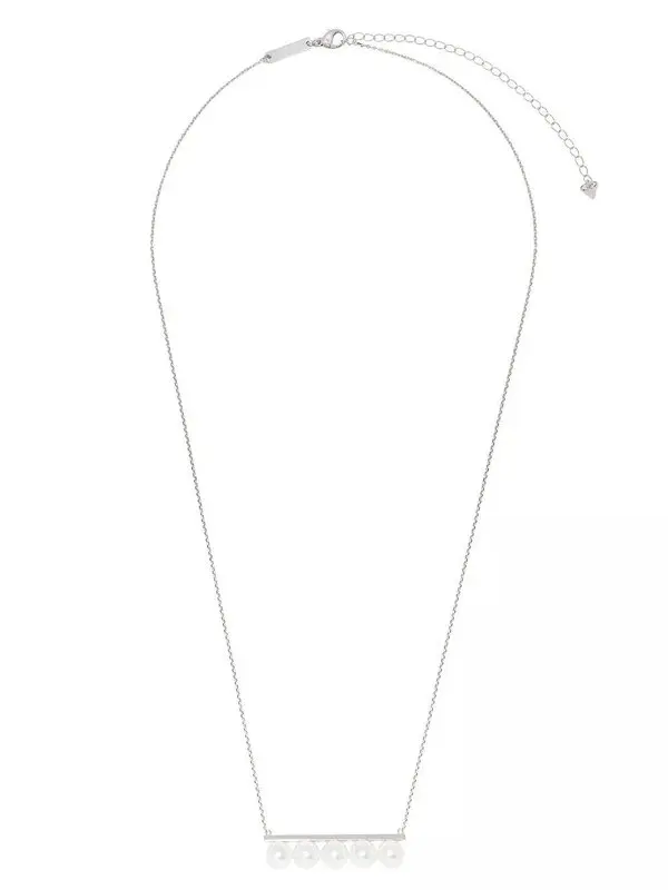 TASAKI 18kt White Gold Balance Signature Necklace - Silver