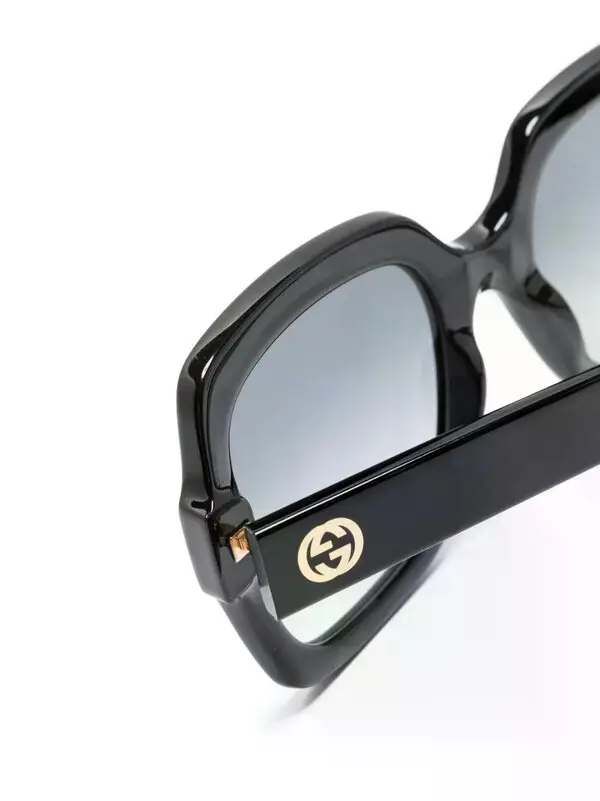 Gucci Oversized Logo-arm Sunglasses - Black