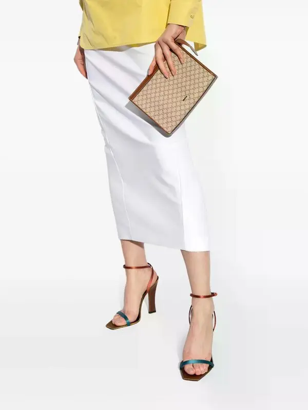 Max Mara Monogram Clutch Bag - Neutrals