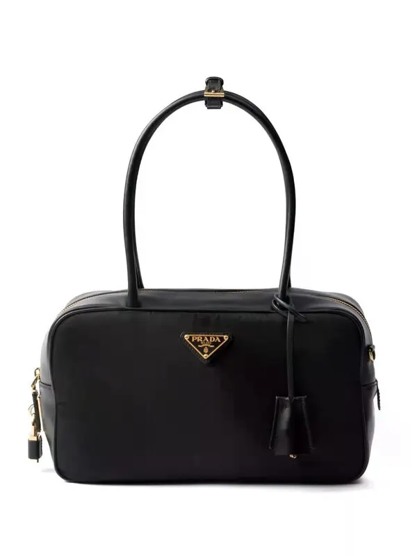 Prada Re-nylon And Leather Tote Bag - Black