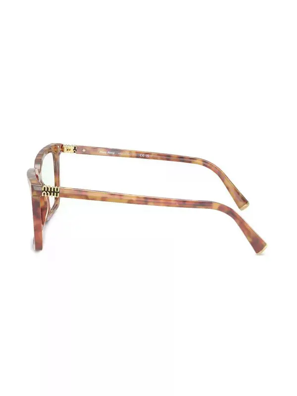 Miu Miu Rectangle Frame Glasses - Brown