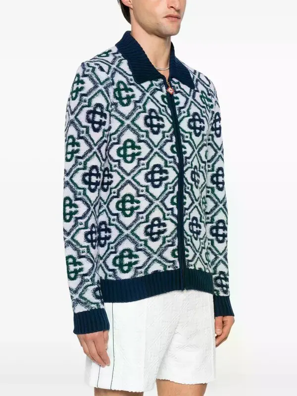 Casablanca Monogram-jacquard Cardigan