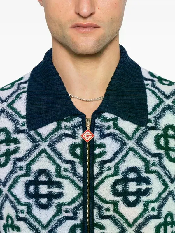 Casablanca Monogram-jacquard Cardigan