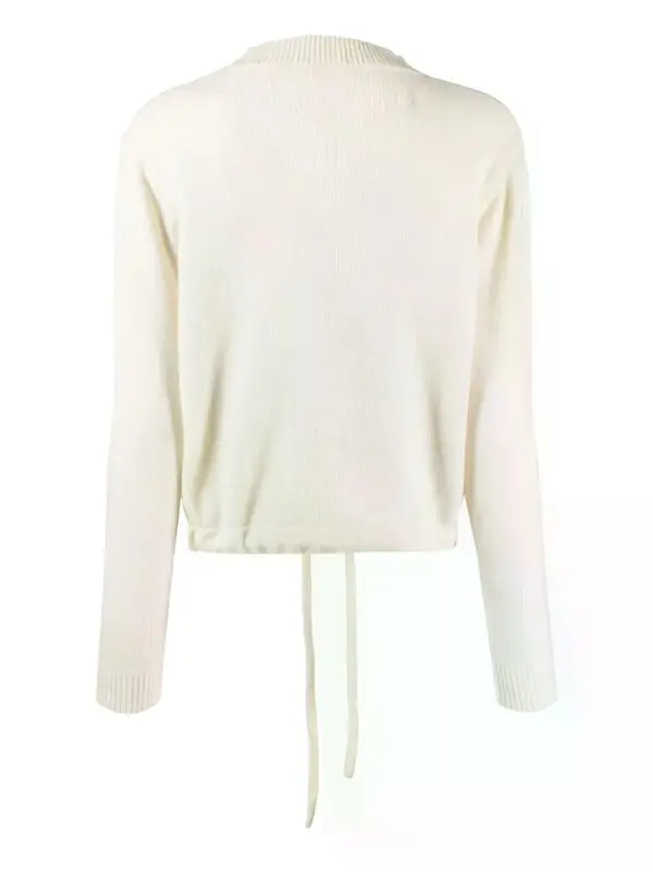 LISKA Cashmere Drawstring-hem Jumper - White