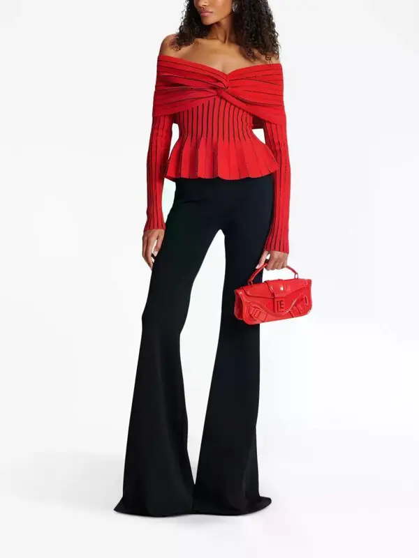 Balmain Knotted Off-shoulder Top
