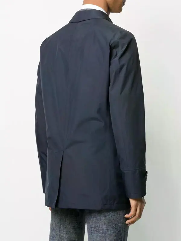 Herno Point-collar Button-through Coat - Blue