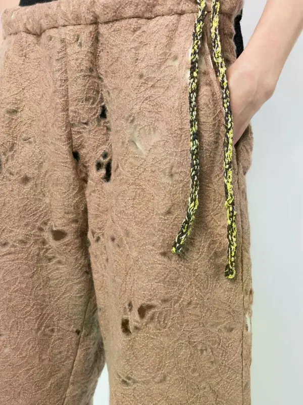 VITELLI Distressed Open-knit Shorts