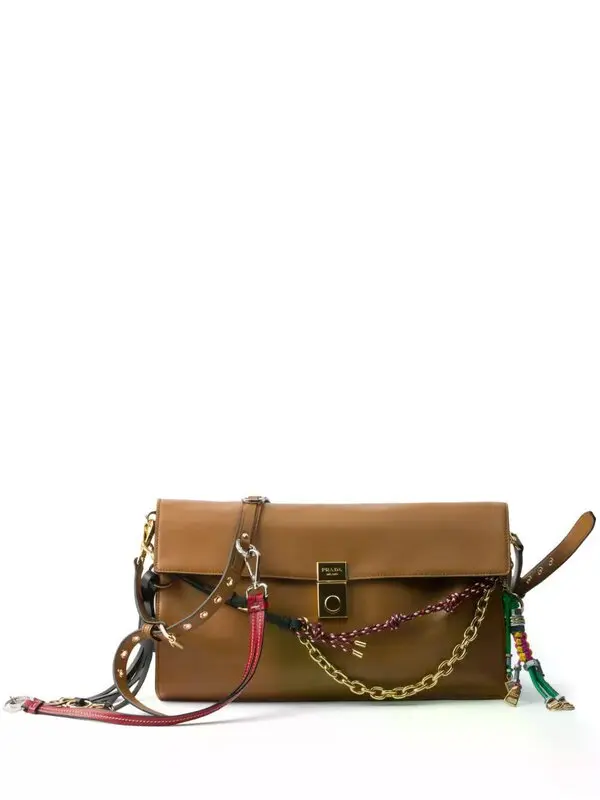 Prada Large Soft Sound Shoulder Bag - Brown