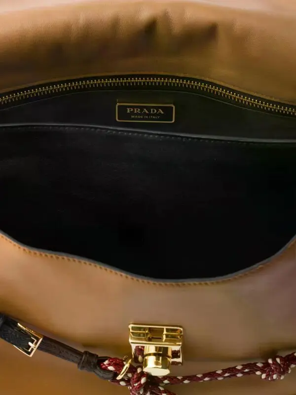 Prada Large Soft Sound Shoulder Bag - Brown