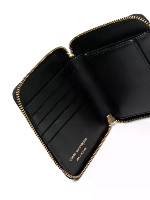 Comme Des Garçons Polka Dot-print Leather Wallet - Black