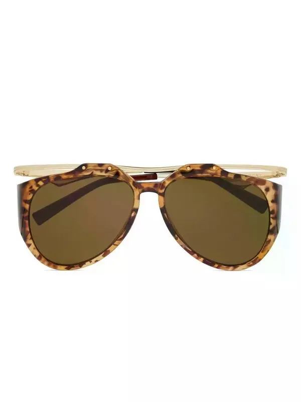 Saint Laurent Amelia Pilot-frame Sunglasses - Brown