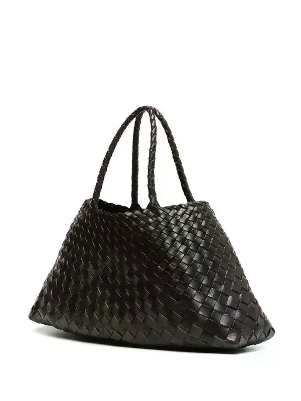 Dragon Diffusion Big Santa Croce Braided Woven Clutch Bag - Brown