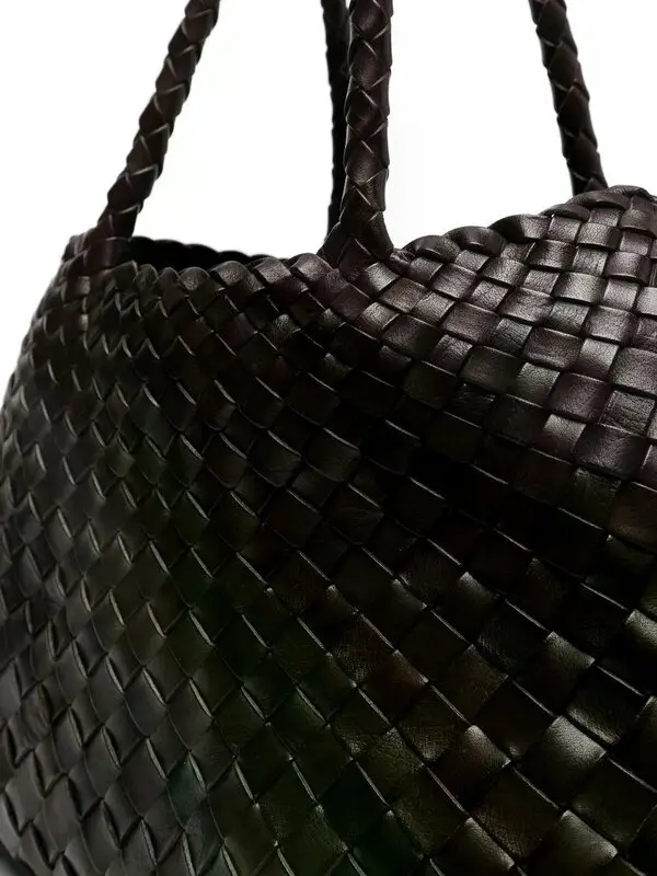 Dragon Diffusion Big Santa Croce Braided Woven Clutch Bag - Brown