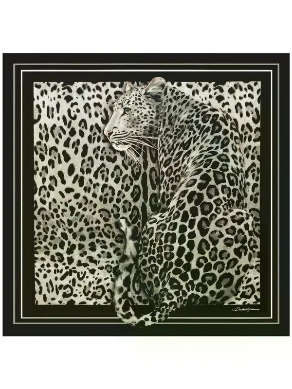 Dolce & Gabbana Leopard-print Scarf - Black