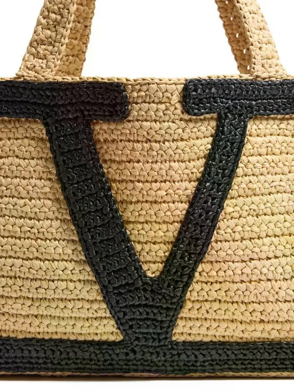Valentino Garavani Medium Viva Superstar Raffia Tote Bag - Neutrals