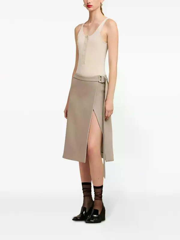 AMI Paris Virgin Wool Wrap Midi Skirt