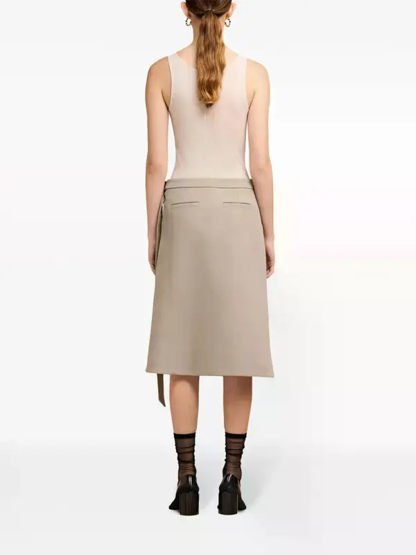 AMI Paris Virgin Wool Wrap Midi Skirt
