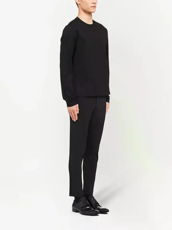 Prada Embroidered Logo Long-sleeve T-shirt