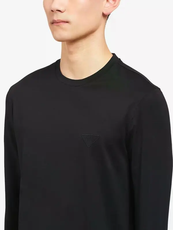 Prada Embroidered Logo Long-sleeve T-shirt