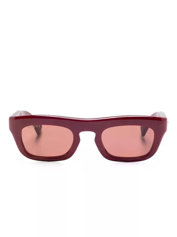 Gucci Rectangle-frame Sunglasses - Red