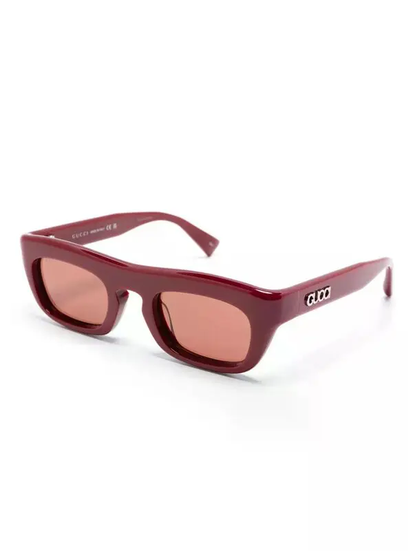 Gucci Rectangle-frame Sunglasses - Red