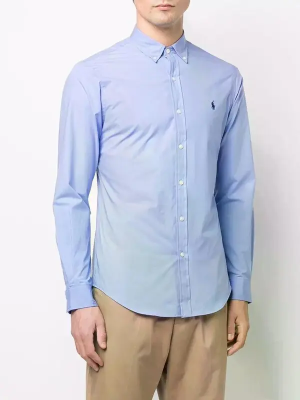 Polo Ralph Lauren Long-sleeve Buttoned Collar Shirt - Blue