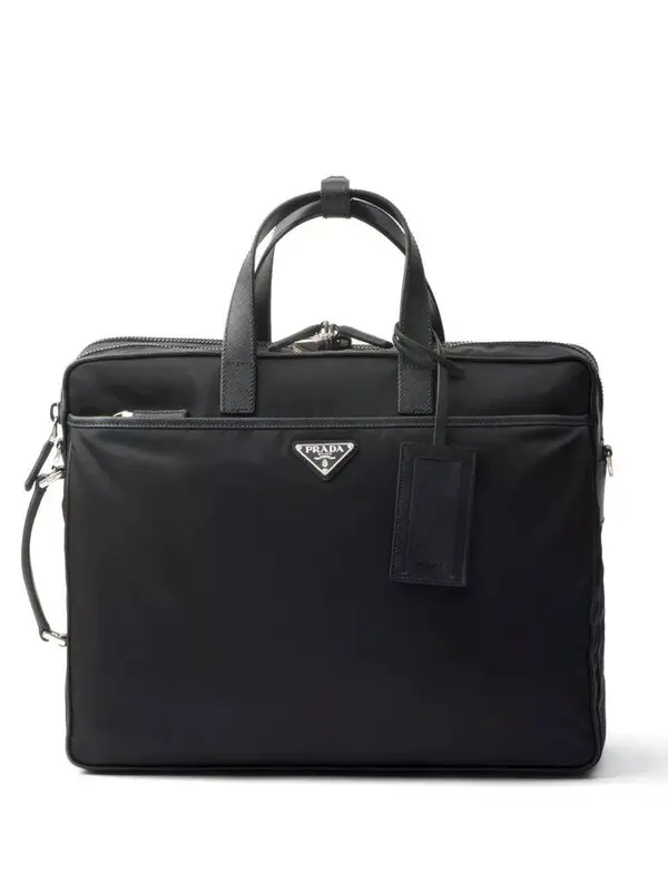 Prada Re-nylon And Saffiano-leather Briefcase - Black