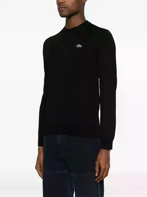 Lacoste Crocodile-patch Sweater - Black