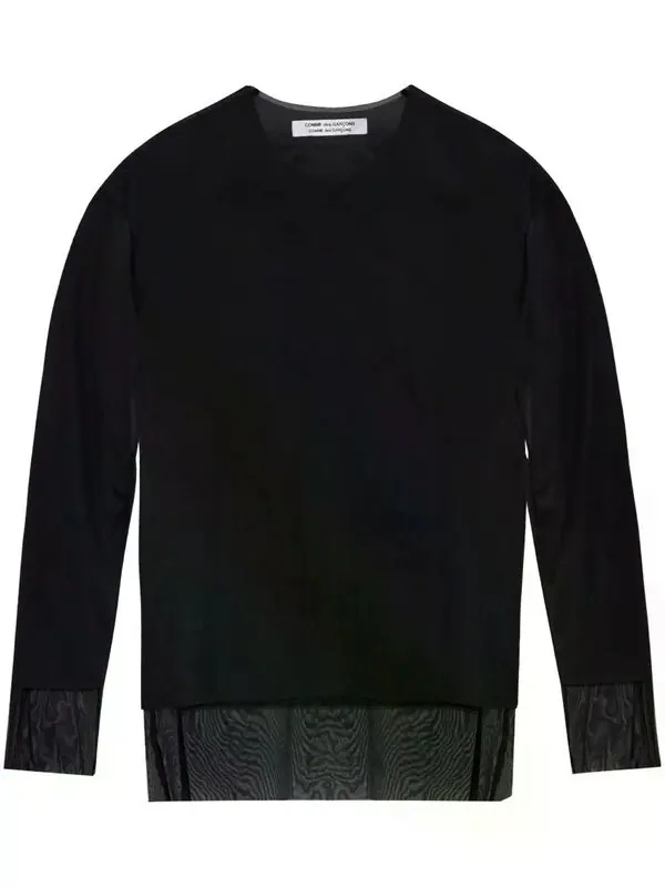 Comme Des Garçons Semi-sheer Layered Blouse - Black