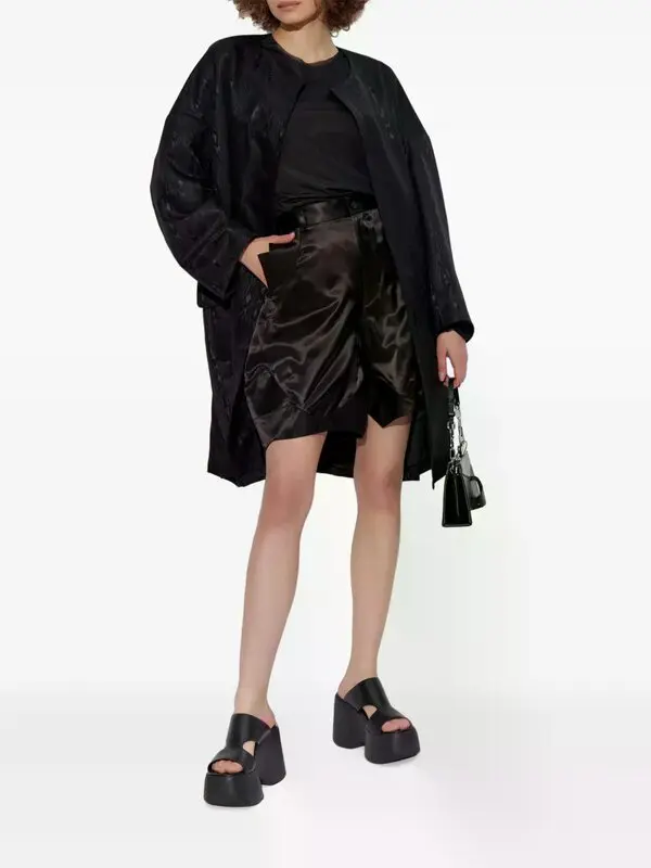 Comme Des Garçons Semi-sheer Layered Blouse - Black