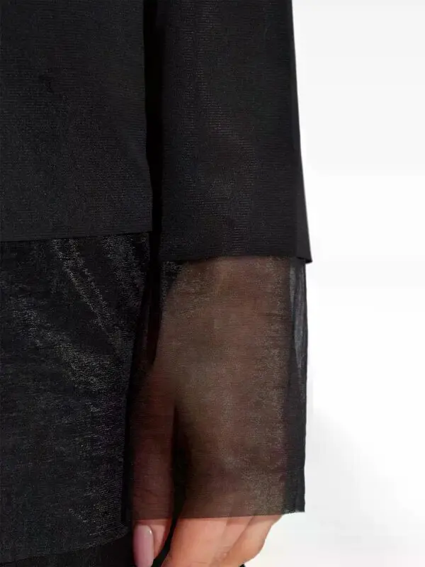 Comme Des Garçons Semi-sheer Layered Blouse - Black