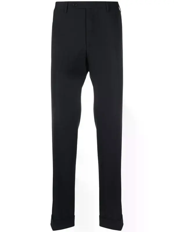 Canali Straight-leg Wool Tailored Trousers - Blue