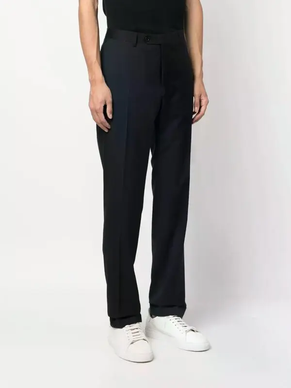 Canali Straight-leg Wool Tailored Trousers - Blue