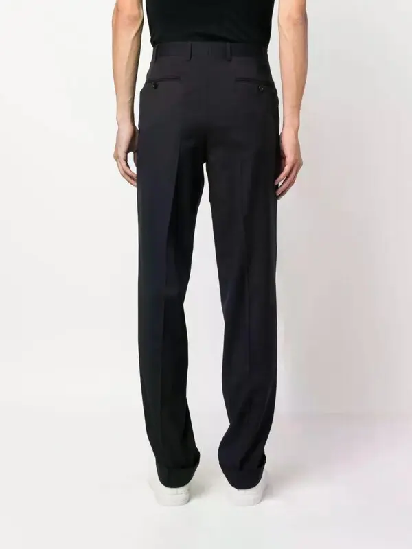 Canali Straight-leg Wool Tailored Trousers - Blue