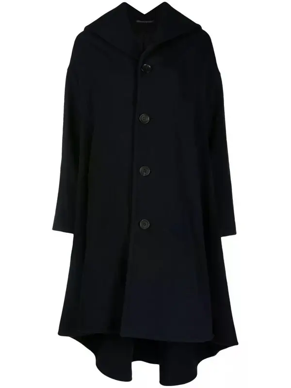 Yohji Yamamoto Cut-out Collar Maxi Coat