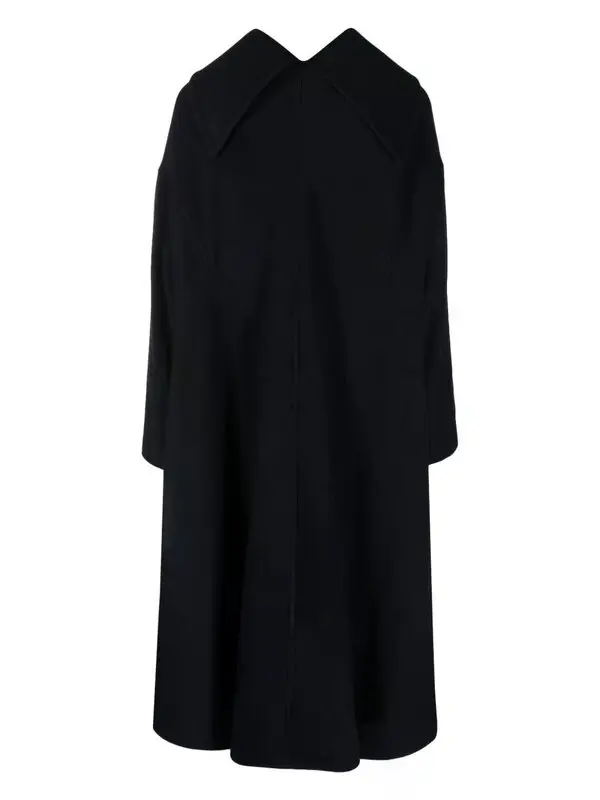 Yohji Yamamoto Cut-out Collar Maxi Coat