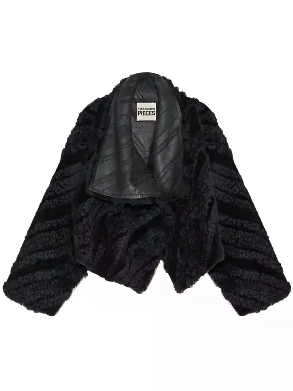 YVES SALOMON Cropped Draped Shearling Jacket