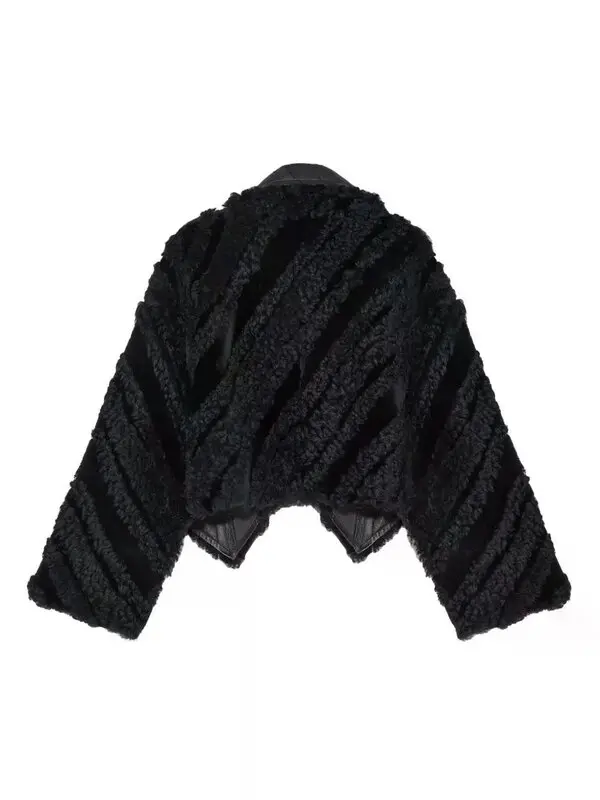 YVES SALOMON Cropped Draped Shearling Jacket