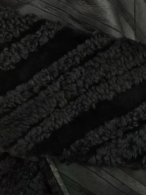 YVES SALOMON Cropped Draped Shearling Jacket