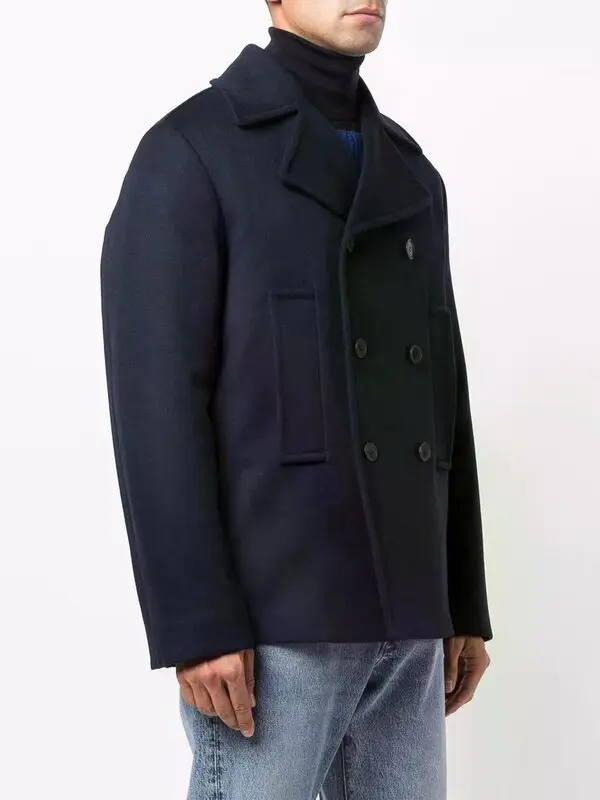 Valentino Garavani Ribbed-panel Double-breasted Coat