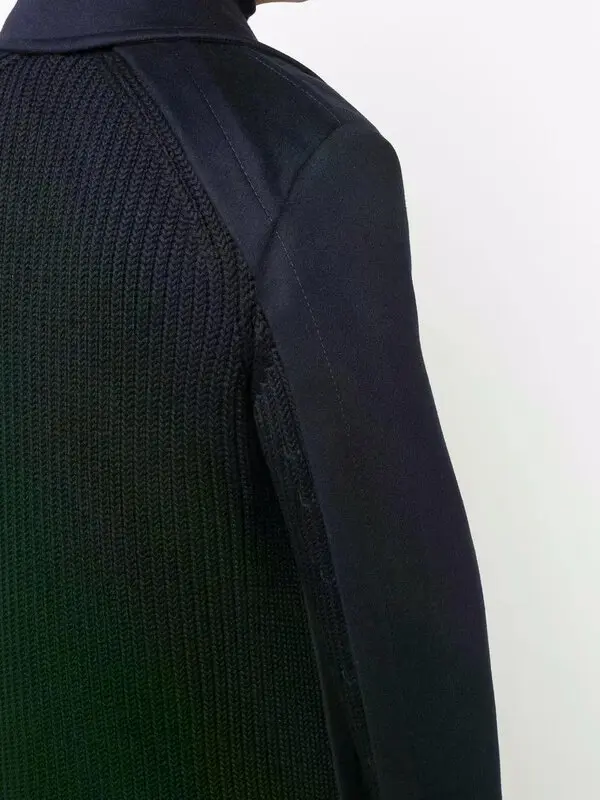 Valentino Garavani Ribbed-panel Double-breasted Coat