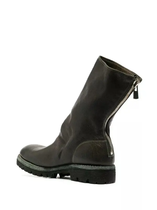 Guidi Round-toe Leather Boots - Green