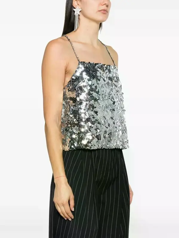 Sonia Rykiel Paris Sequin Embellished Square Neck Tank Top