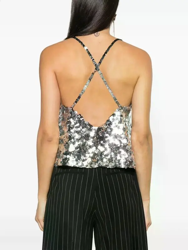 Sonia Rykiel Paris Sequin Embellished Square Neck Tank Top