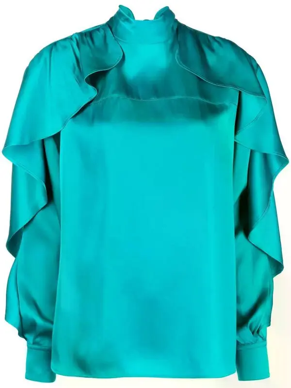 Colville Ruffled Silk Satin Blouse