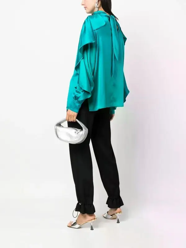 Colville Ruffled Silk Satin Blouse